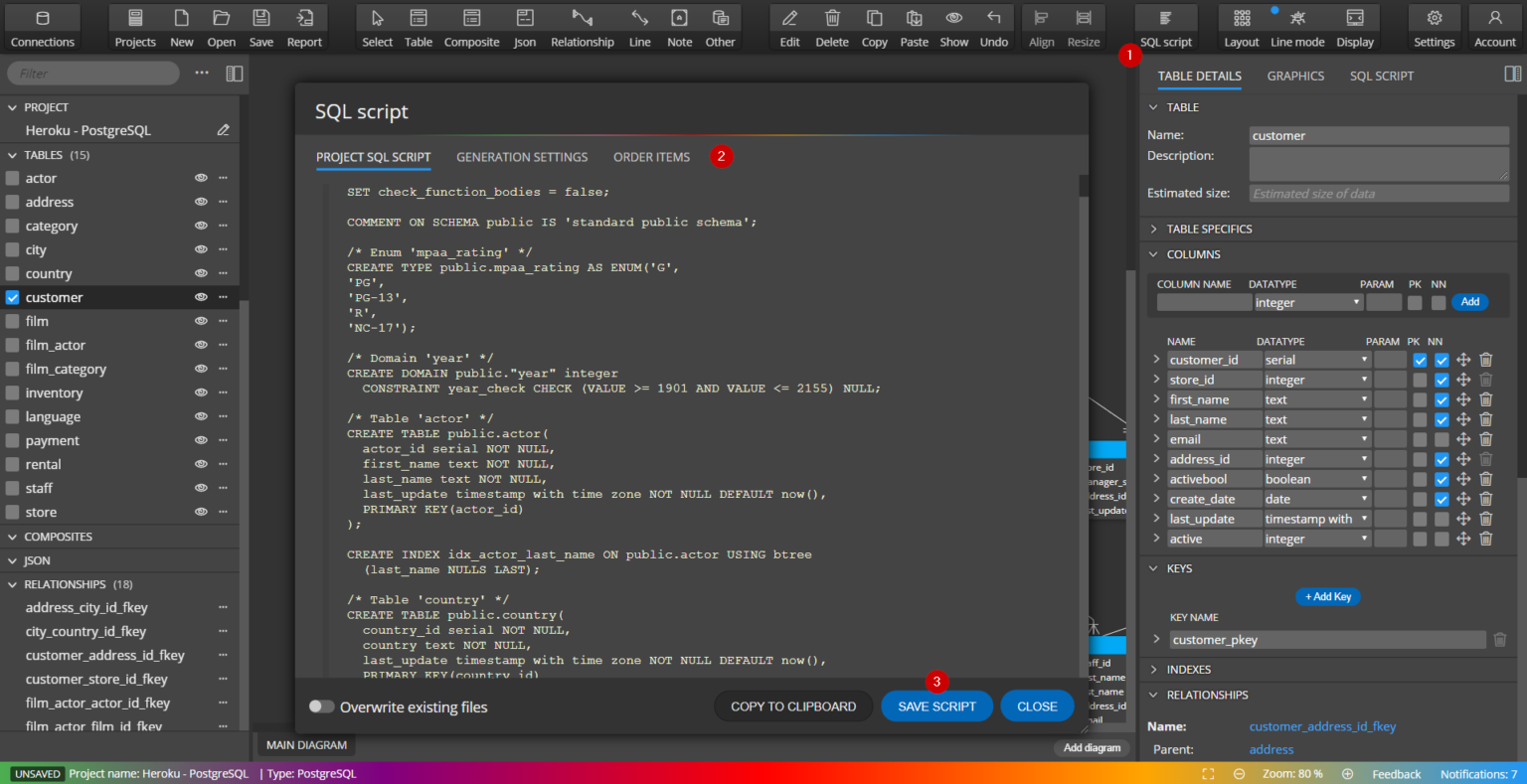 Heroku Postgres and ER diagrams | Luna Modeler