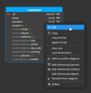 MongoDB schema design in Moon Modeler