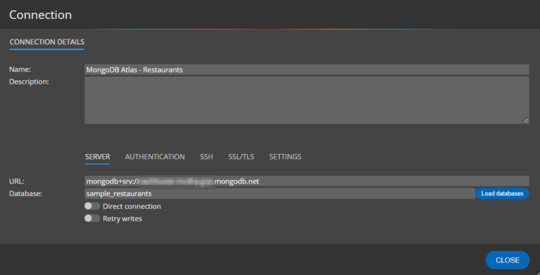 How to connect to MongoDB Atlas and create ER diagram