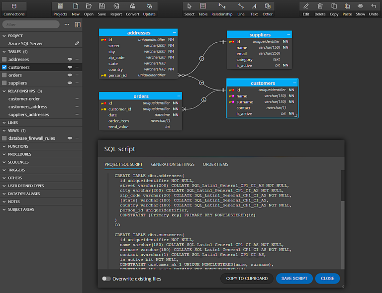 How to create ER Diagram from Azure SQL Server