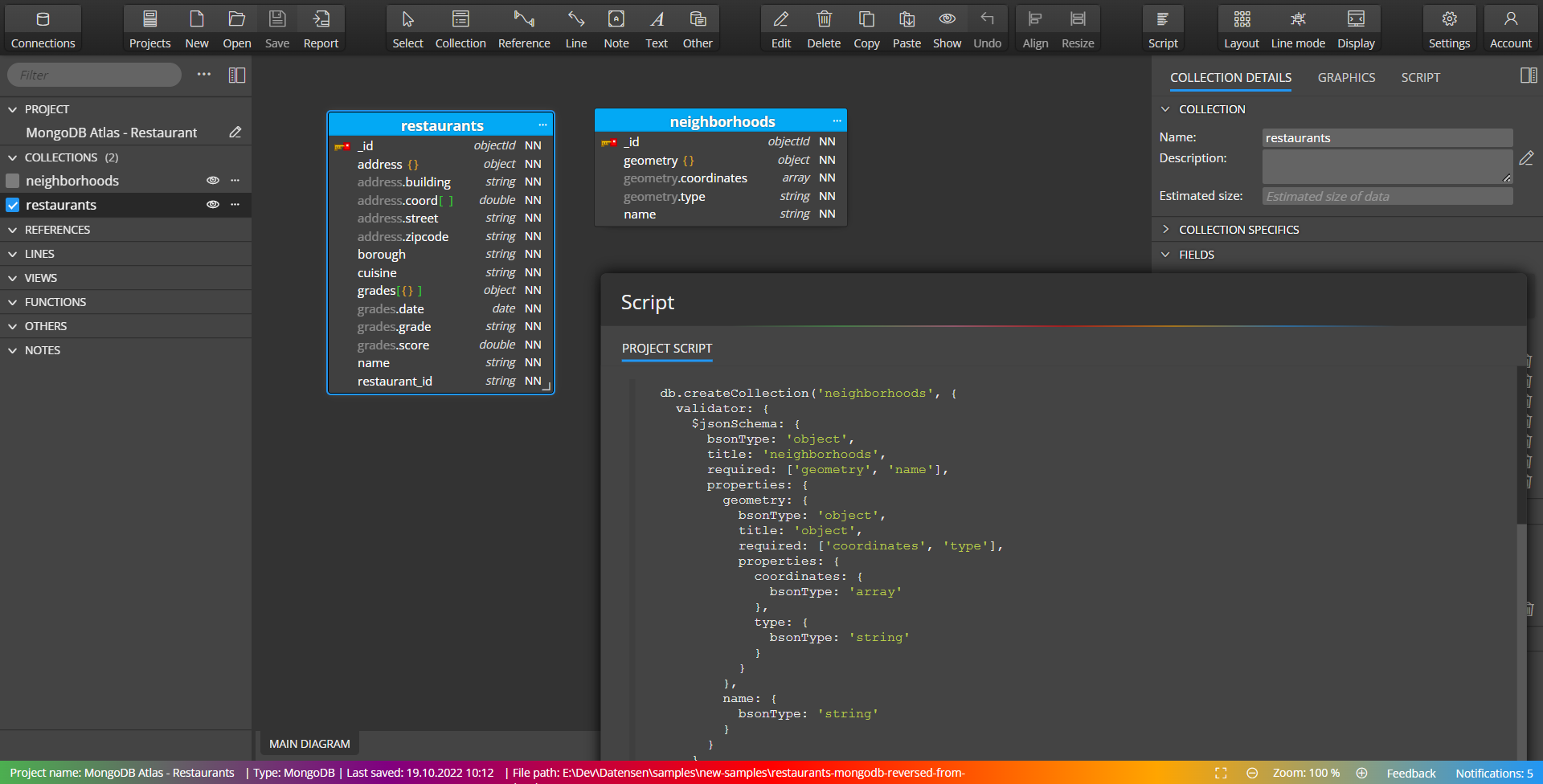 How to connect to MongoDB Atlas and create ER diagram