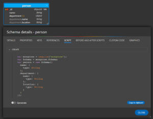 Mongoose schema design - | Moon Modeler