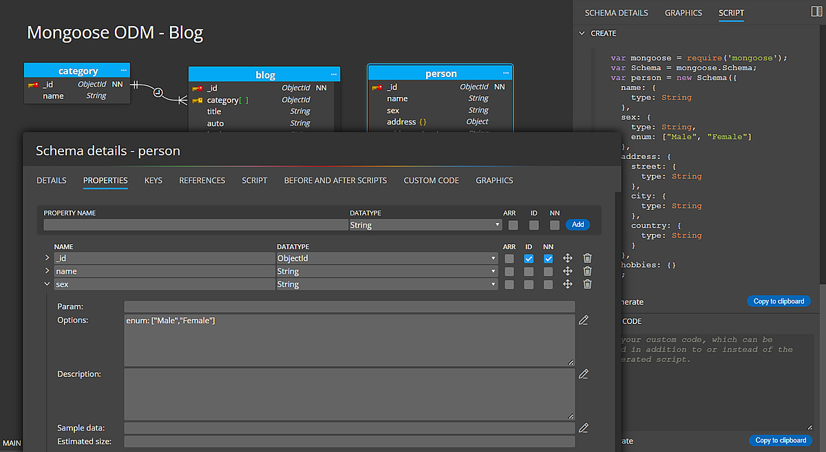 Schema Design Tool for Mongoose | Try Moon Modeler
