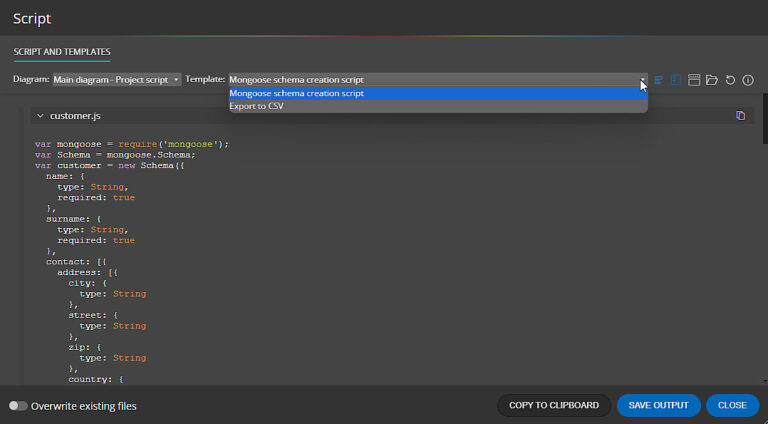 Mongoose ODM Schema Design | Diagram | Moon Modeler