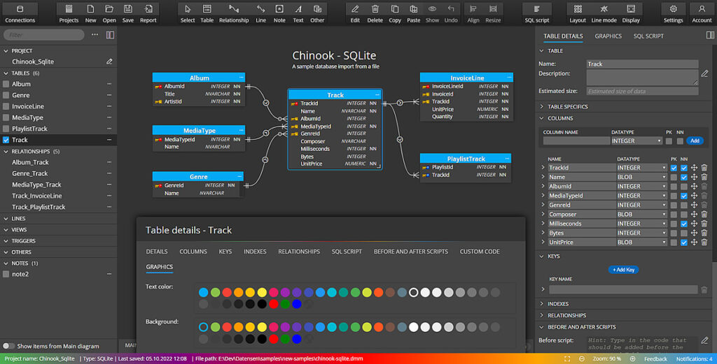 ERD creator for SQLite - Luna Modeler
