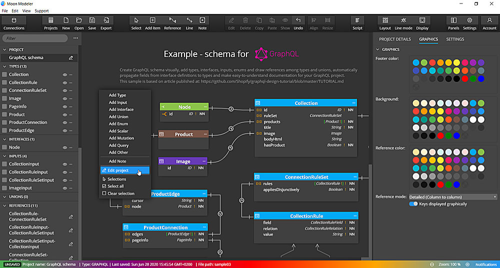 GraphQL diagram | Moon Modeler